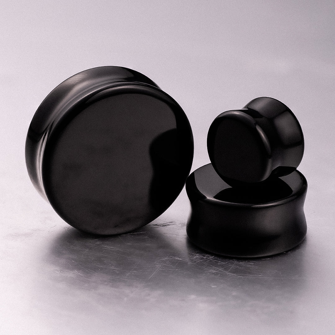 Black Onyx Stone Plug Gauge Custom Plugs