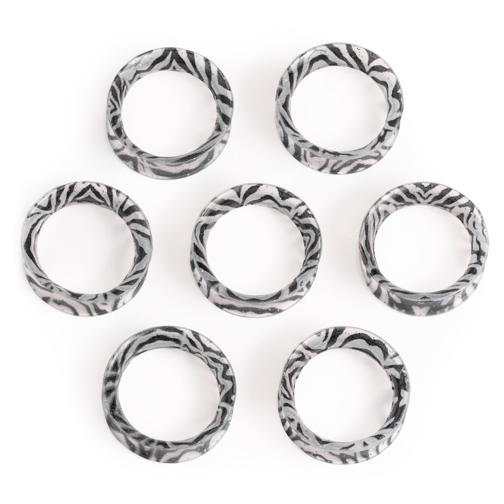 Glitter Zebra Silicone Eyelet Tunnel / Plug / Gauge – Custom Plugs