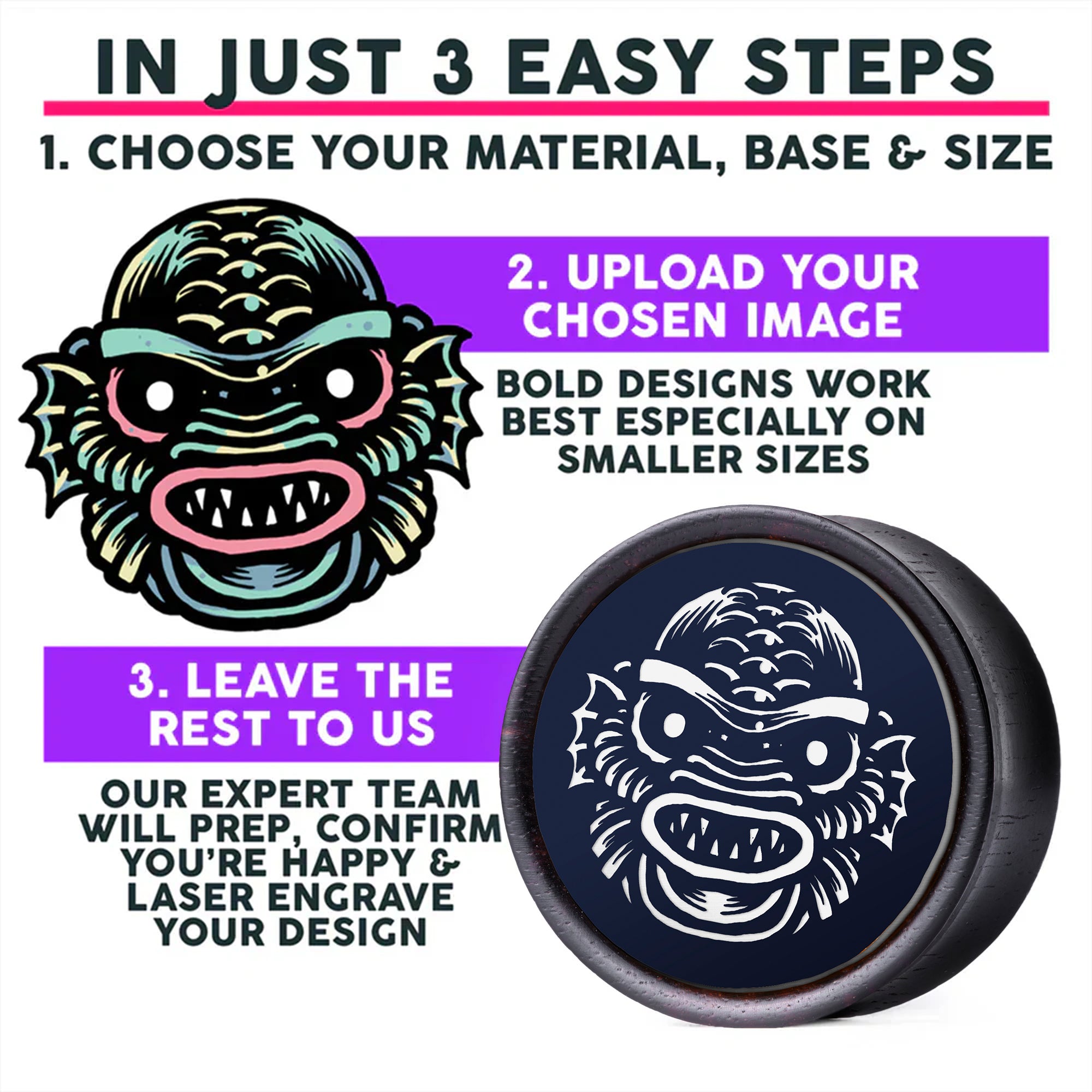 Make Your Own Plug / Gauge - Blue & White Inlay Ebony Wood | Convex Do ...