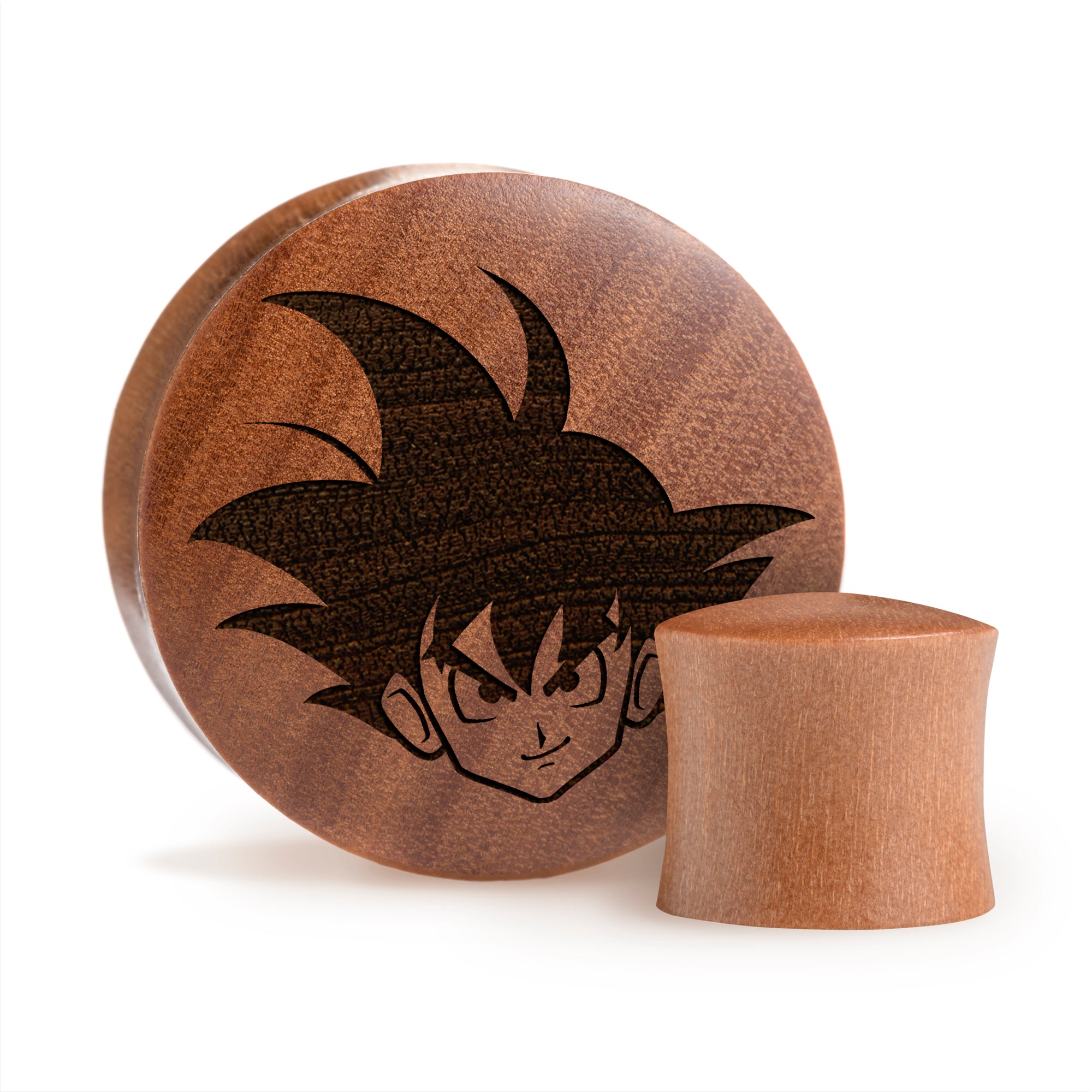 Goku - Dragon Ball Z Plug / Gauge - Saba Wood | Convex Double Flare ...