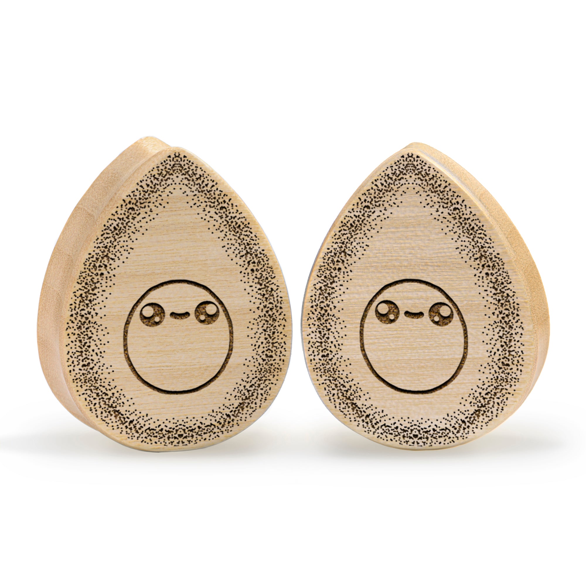 Avocado Plug / Gauge - Tränenkrokodilholz | Doppelaufgeweitet mit flac ...