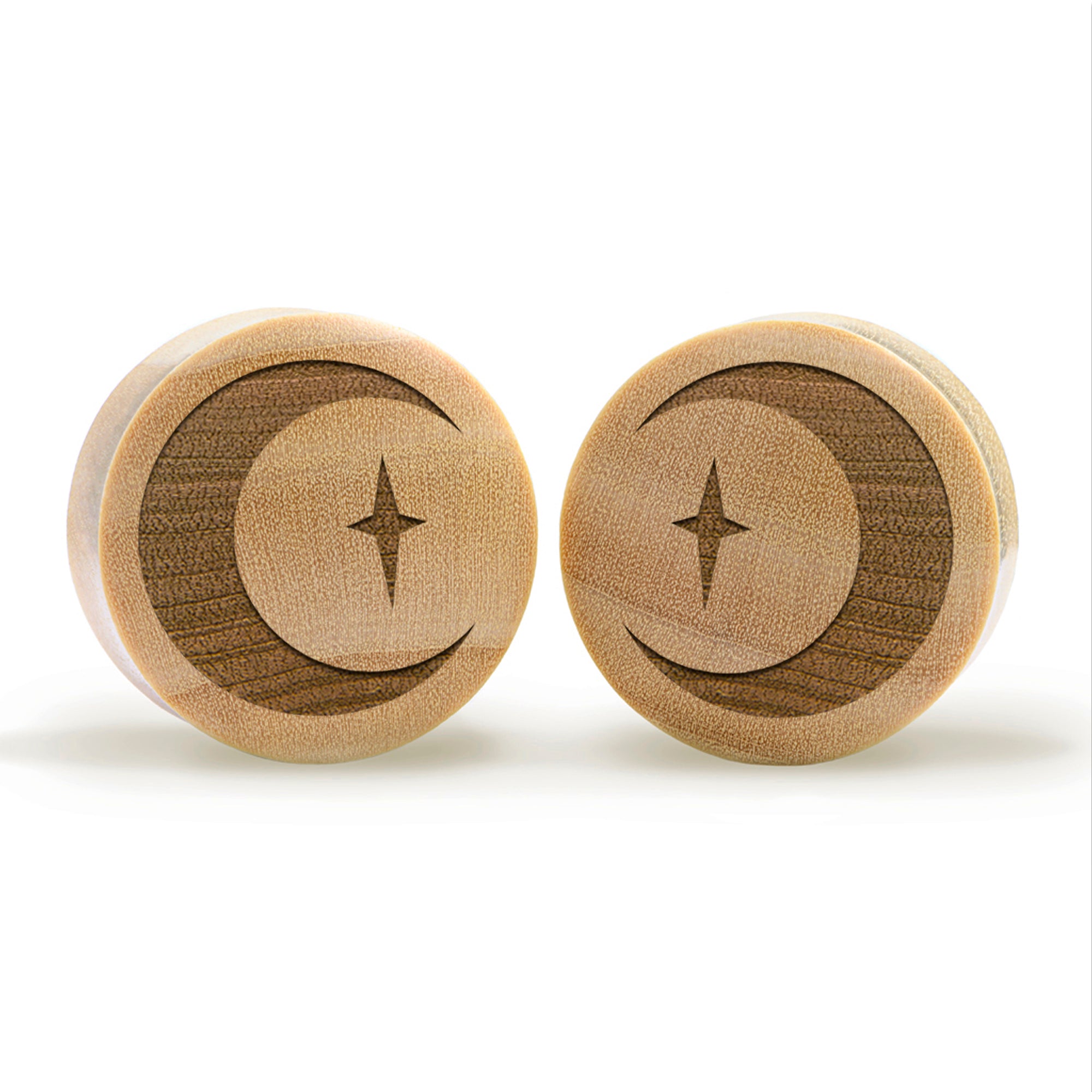 Crescent Moon Plug / Gauge - Crocodile Wood | Convex Double Flare ...