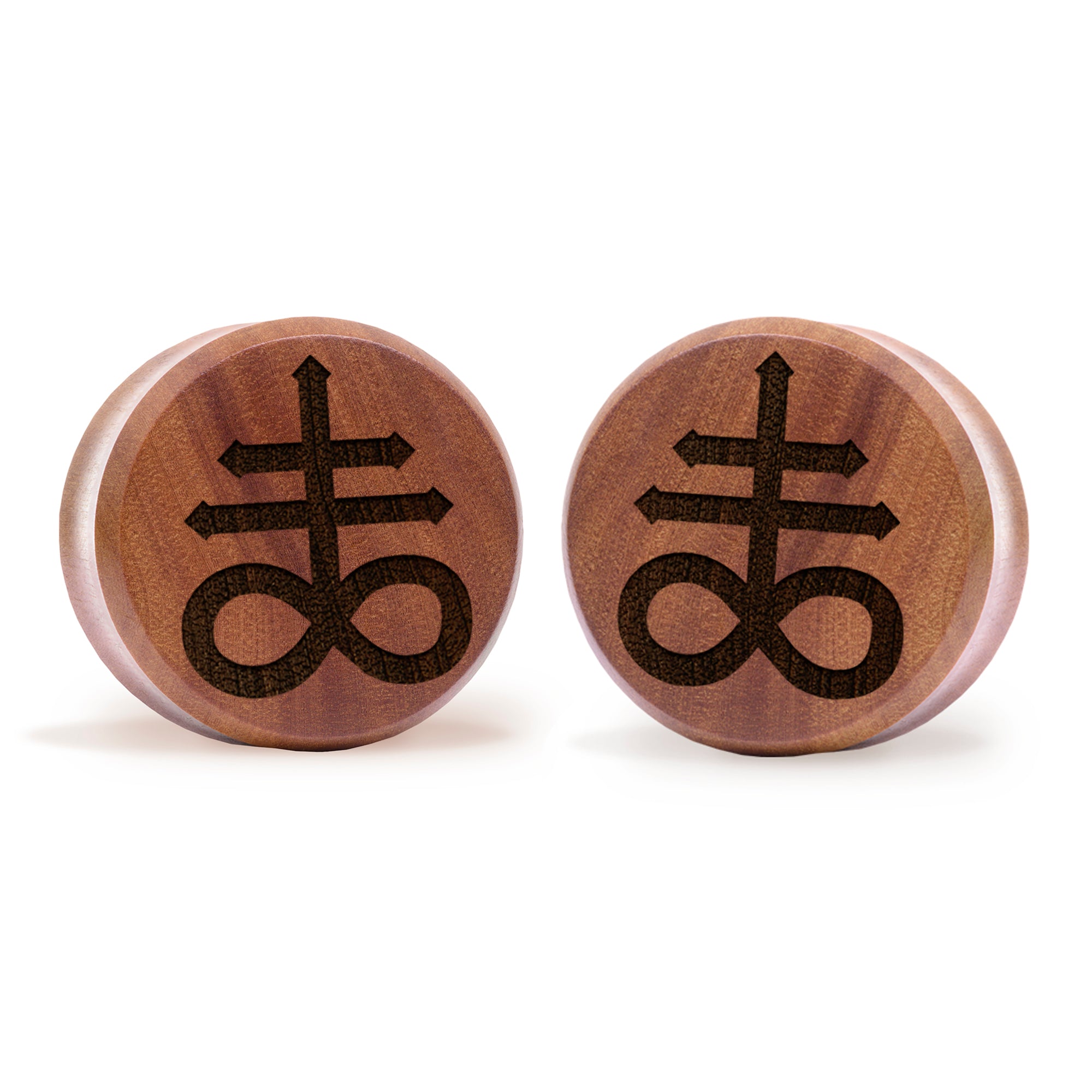 Leviathan Cross Plug / Gauge - Saba Wood | Doppelaufgeweitet mit flach – Custom Plugs