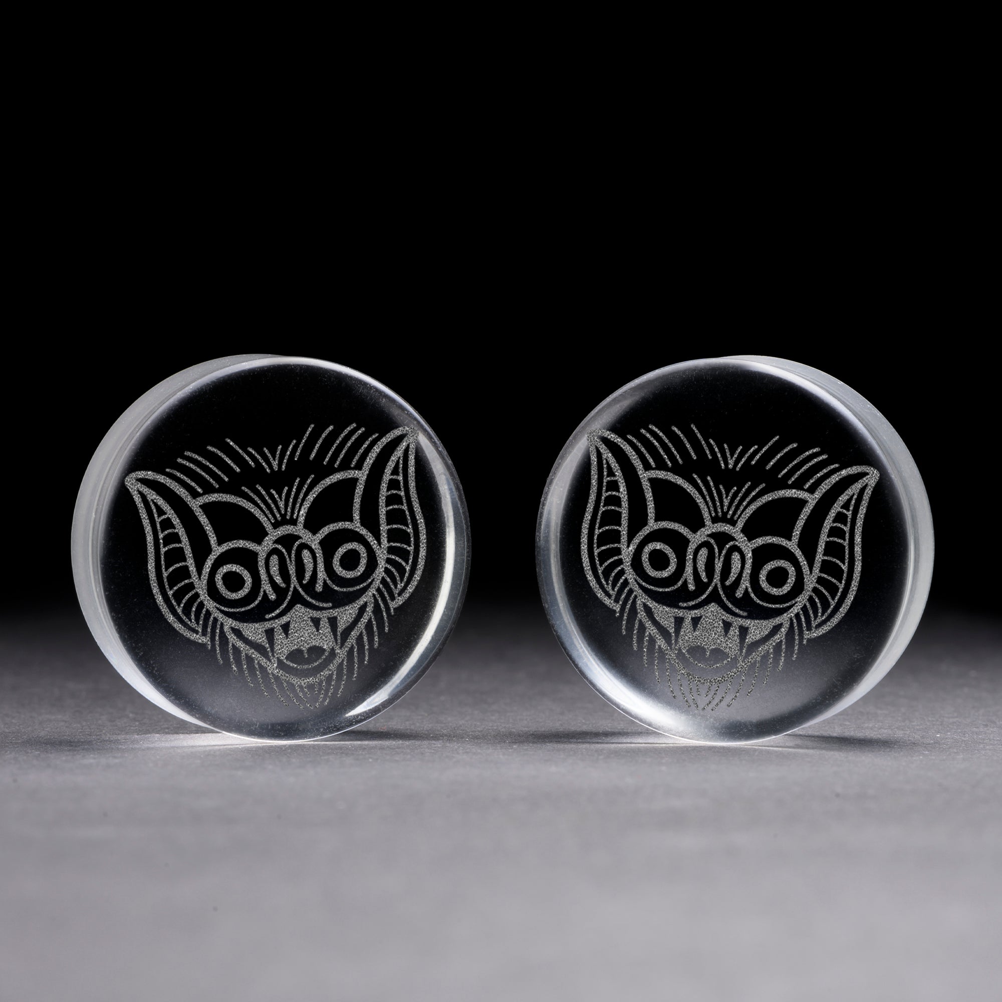 Night Vision Plug / Gauge - Clear Glass | Flat Faced Double Flare ...