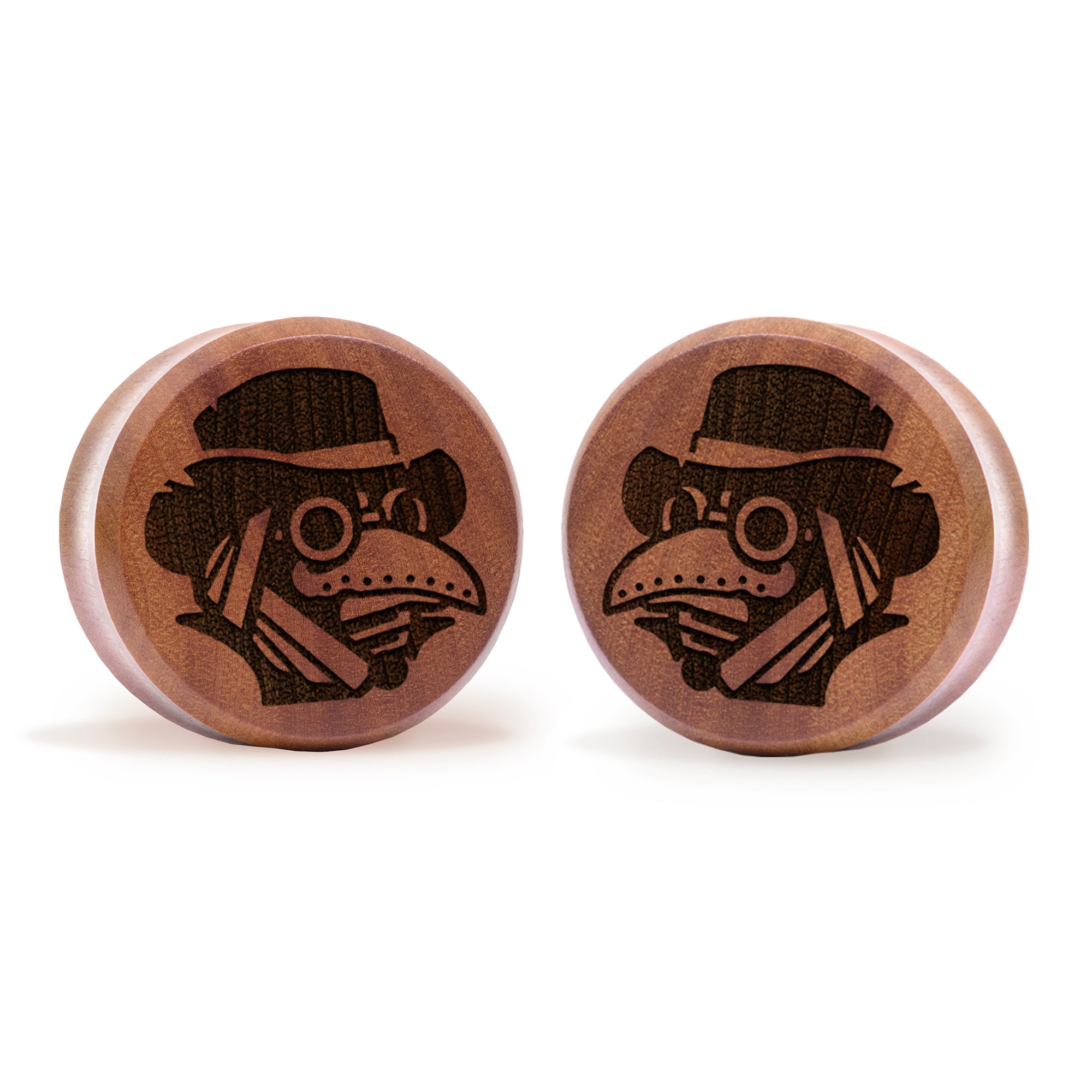 Pest Doctor Plug / gauge - Saba Wood | Doppelaufgeweitet mit flachem G ...