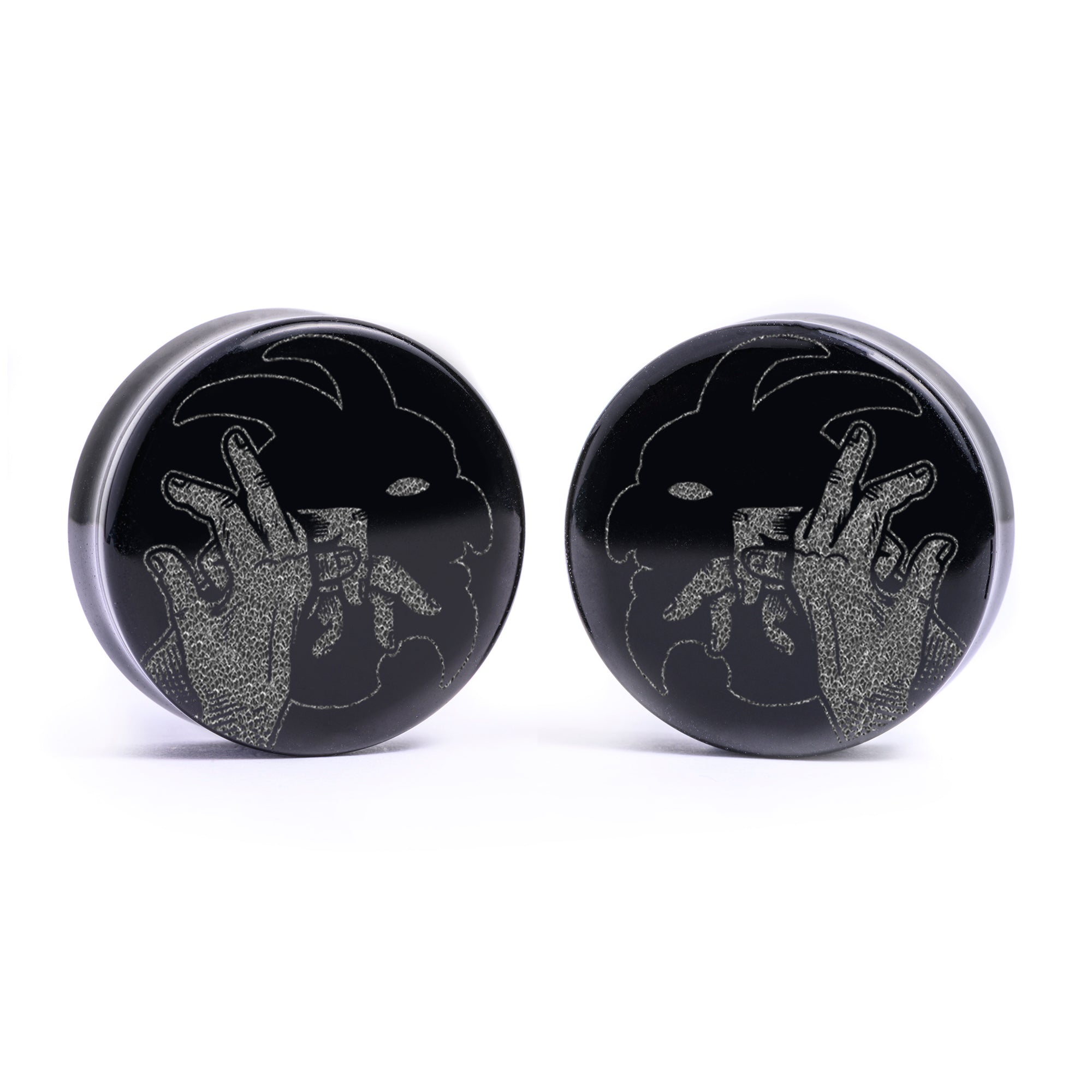 Shadow Demon Plug / Gauge - Black Glass | Flat Faced Double Flare ...