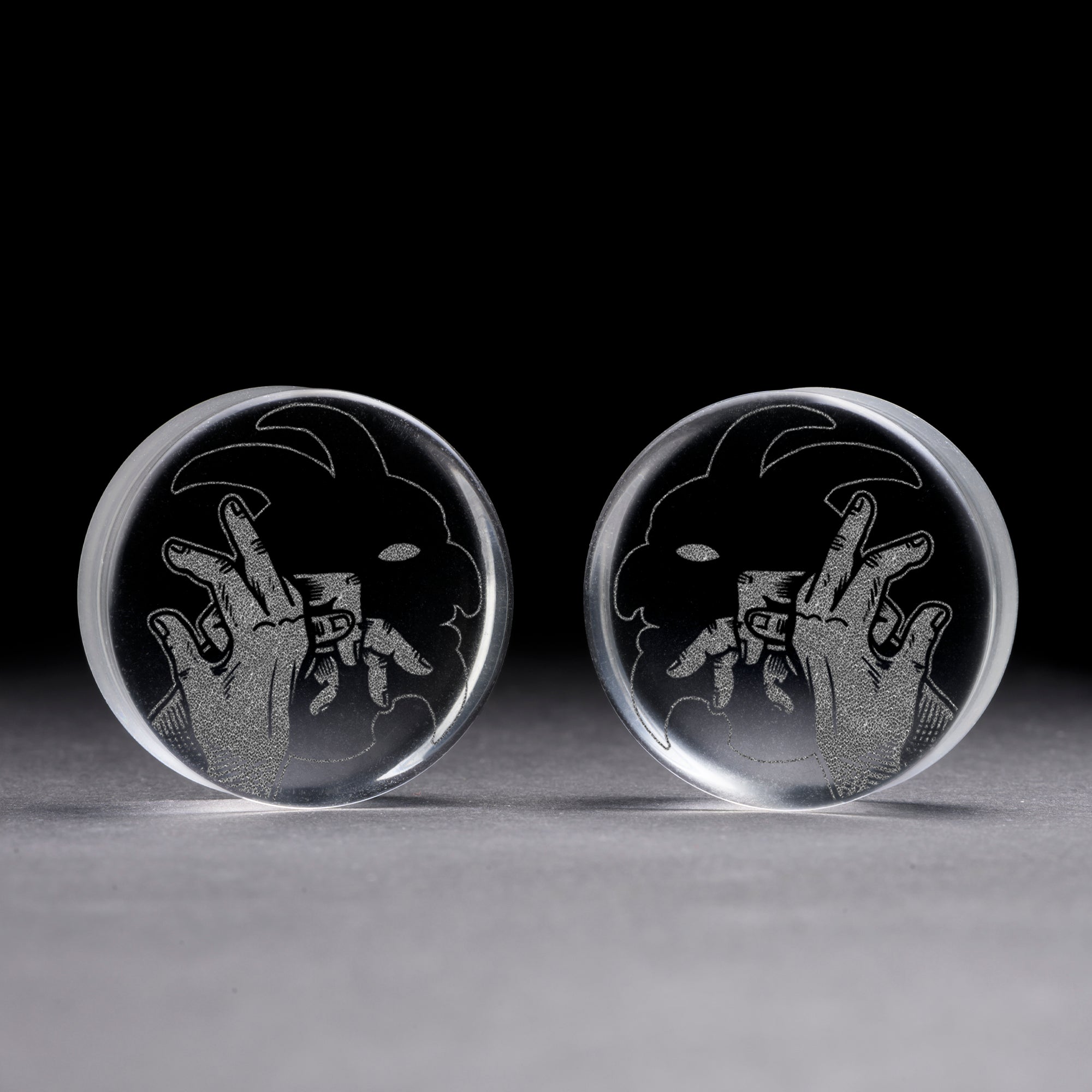 Schatten -Dämonen -Plug / gauge - klares Glas | Doppelaufgeweitet mit ...